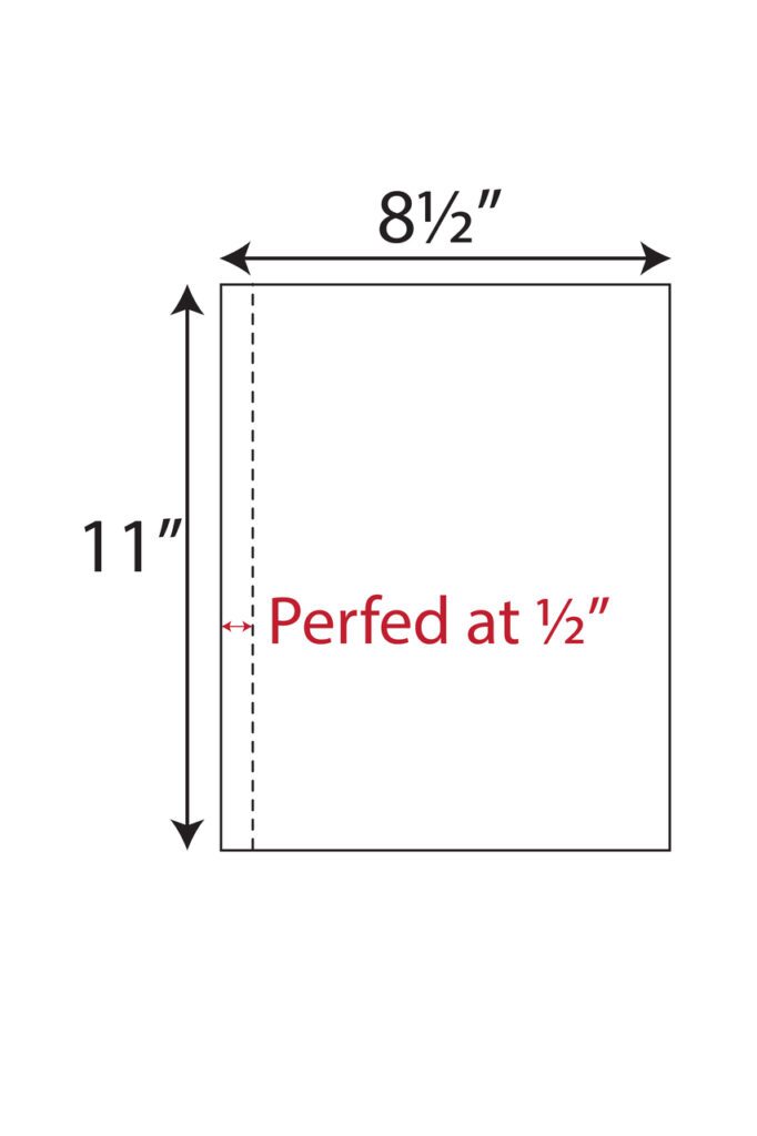 Single Perforated Paper Business Form 8.5" x 11" | Zapco