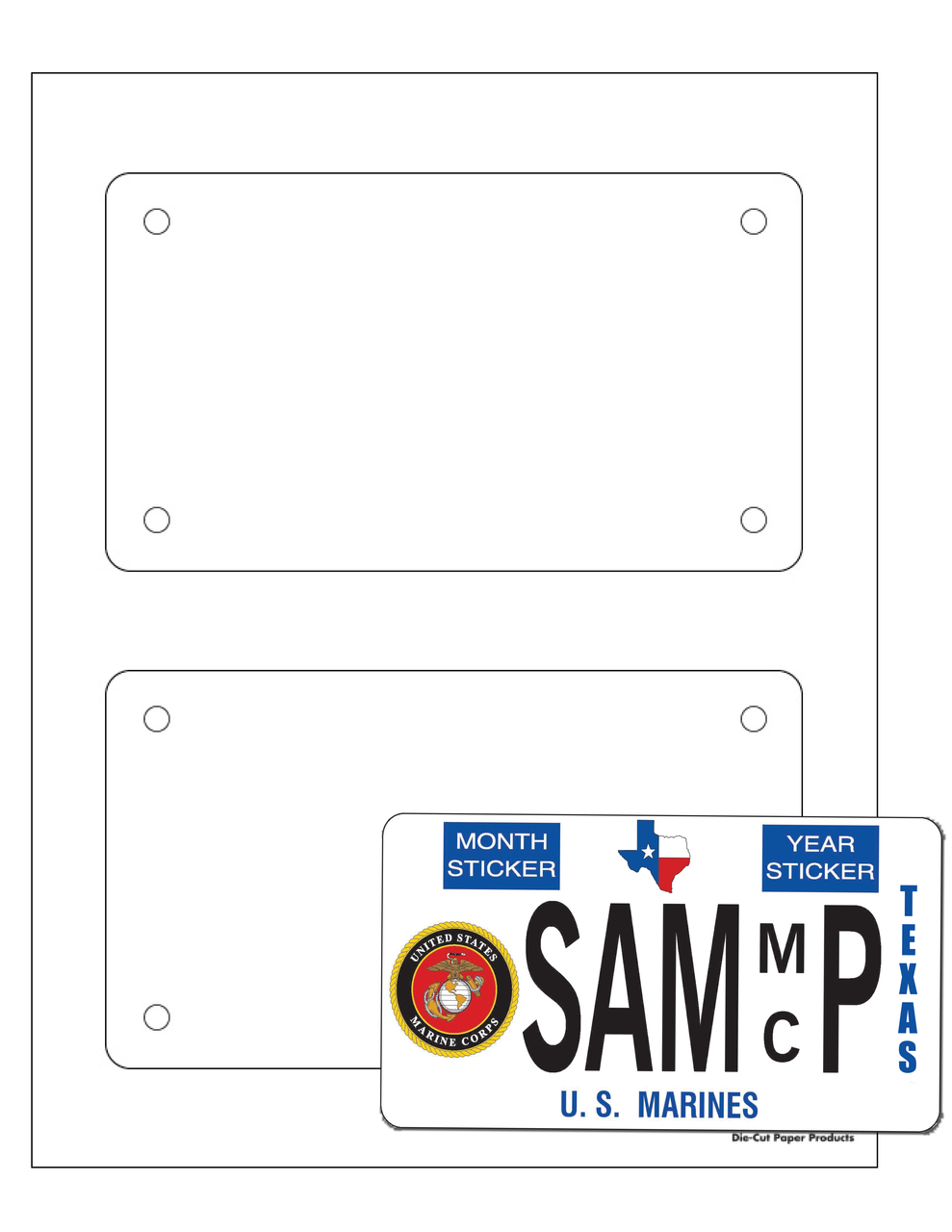Item NTW-LP7: 2-Up 7" x 4" Plate 8 1/2" x 11" Sheet(25 Sheets) | Zapco ...